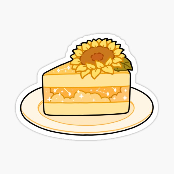 "sunflower cake slice" Sticker for Sale by Tenti-Q | Redbubble