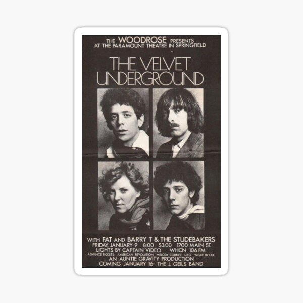 "Velvet Underground Vintage Grey Poster" Sticker for Sale by Freshfroot ...