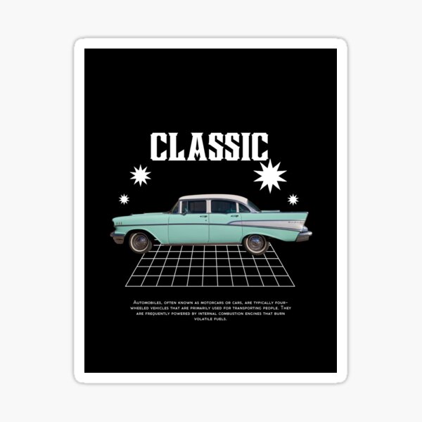 "Classic Blue Car" Sticker for Sale by RenilisaTan | Redbubble
