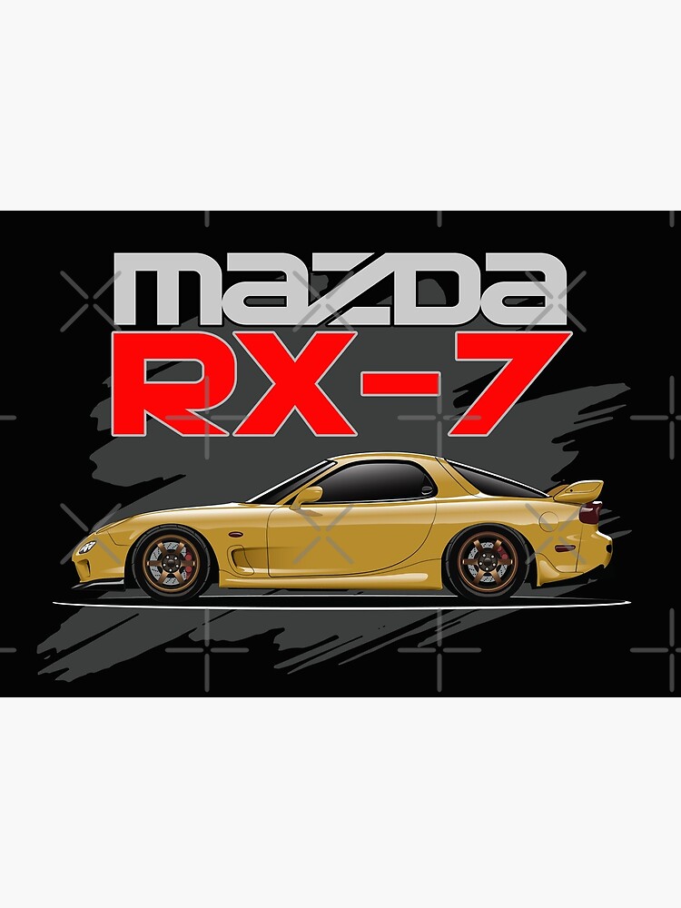 "Mazda Rx7 FD3S yellow TE37 wheels " Art Print for Sale by myteekingdom ...