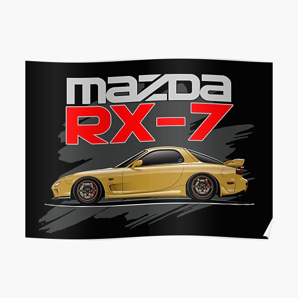 "Mazda Rx7 FD3S gelbe TE37 Felgen" Poster von myteekingdom | Redbubble