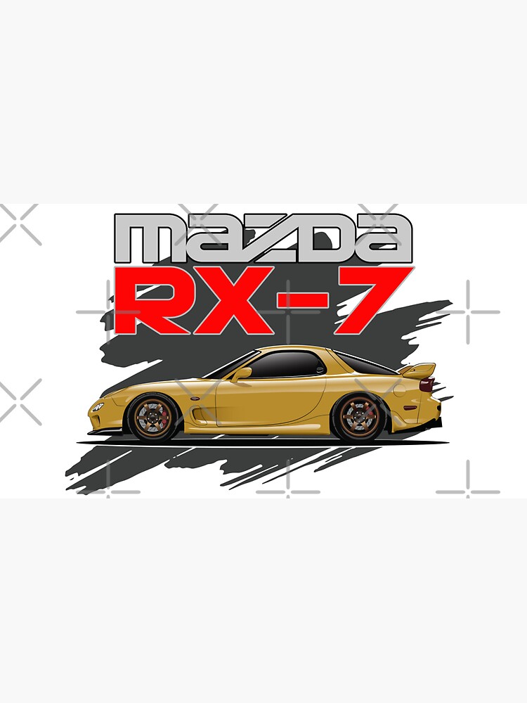 "Mazda Rx7 FD3S yellow TE37 wheels " Cap for Sale by myteekingdom ...