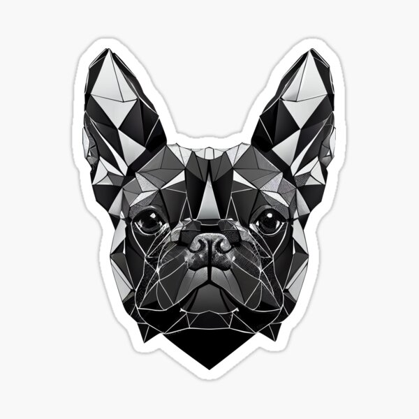 "French Bulldog Geometric Portrait - Black Sapphire" Sticker for Sale ...