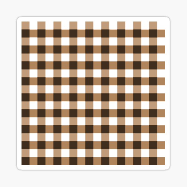 "Earthy brown tan check gingham pattern" Sticker for Sale by by-jwp ...