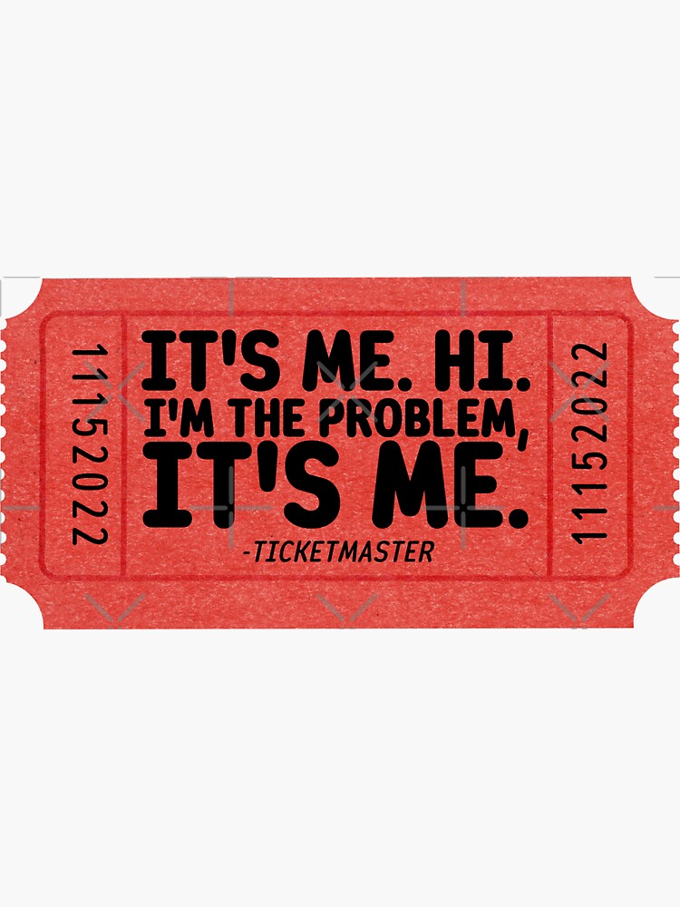 "Ticketmaster Anti-Hero T Swift Ticket Sticker - Red" Sticker for Sale ...