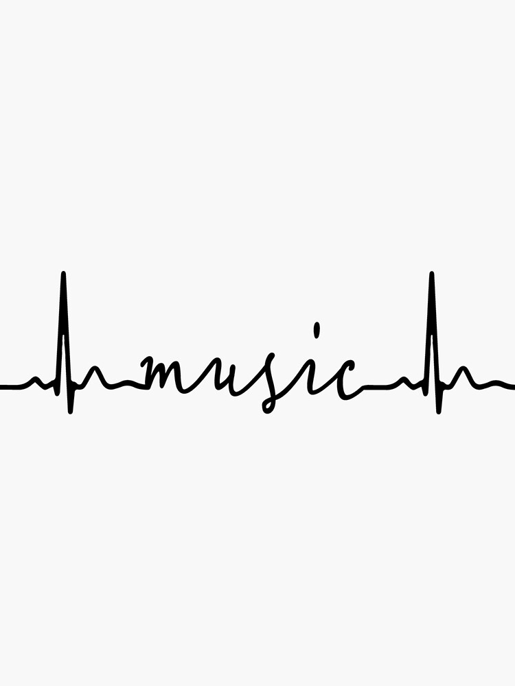 "Cute Women Heartbeat Ecg Music Word Pulse Sticker" Sticker for Sale by ...