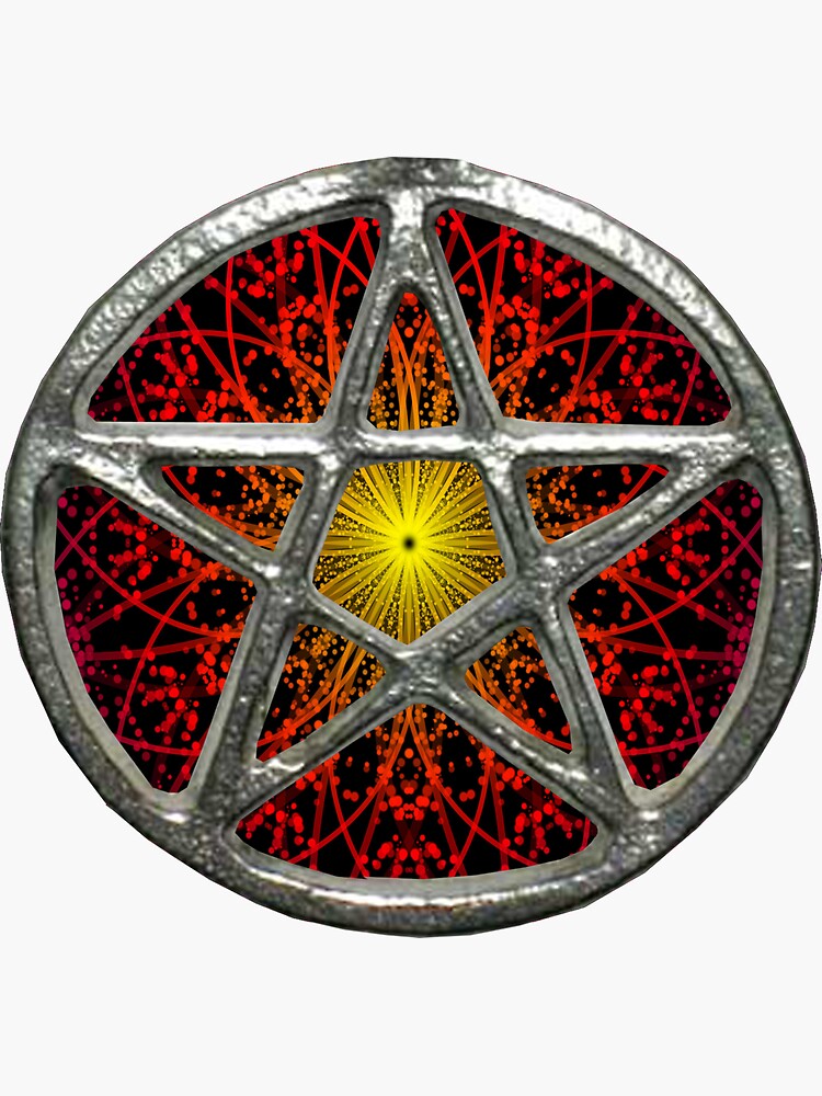 "Red Fractal Pentagram Pentacle Wicca" Sticker for Sale by Atteestude ...