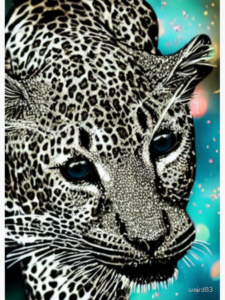 "Baby Snow Leopard print sparkly prowling white jaguar cub pouncing ...