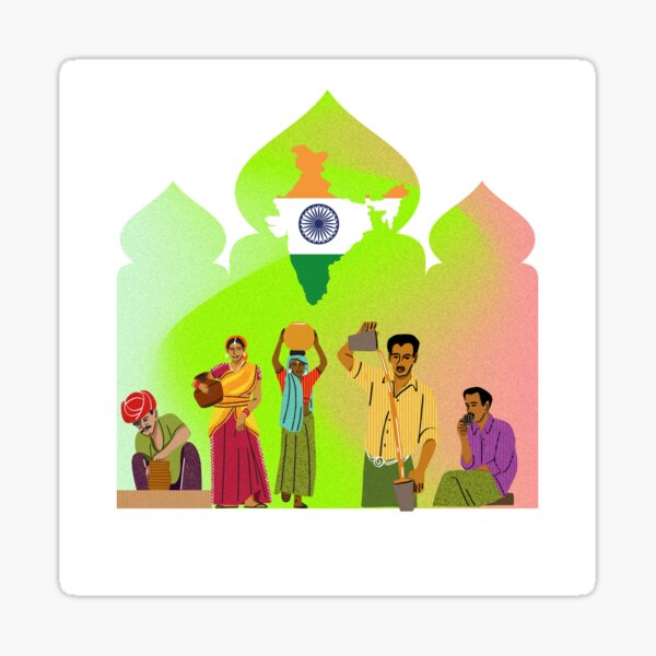 "Indian villagers " Sticker for Sale by Miuranga | Redbubble