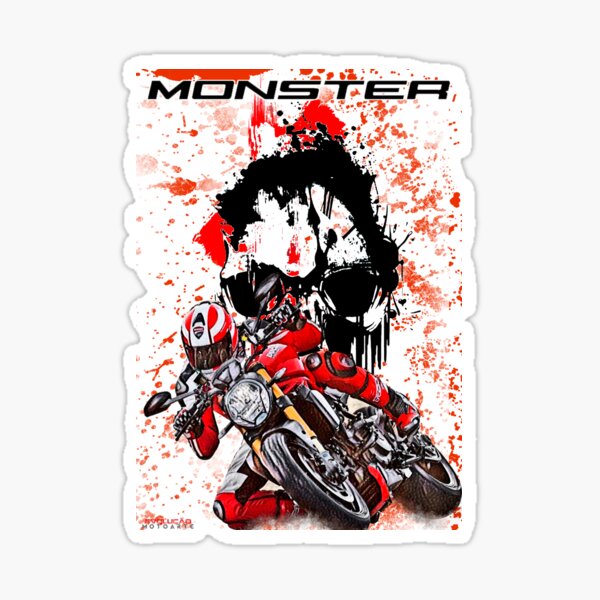 "Ducati Monster" Sticker for Sale by Evomotoarte | Redbubble