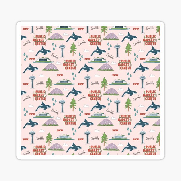 "Seattle Icons " Sticker for Sale by Lindseylang | Redbubble