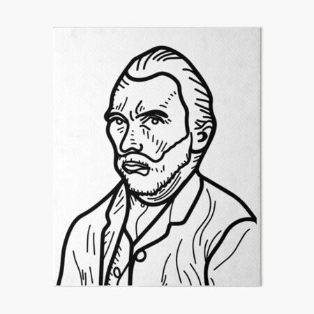 "Vincent van Gogh self-portrait as a line drawing" Art Board Print by ...