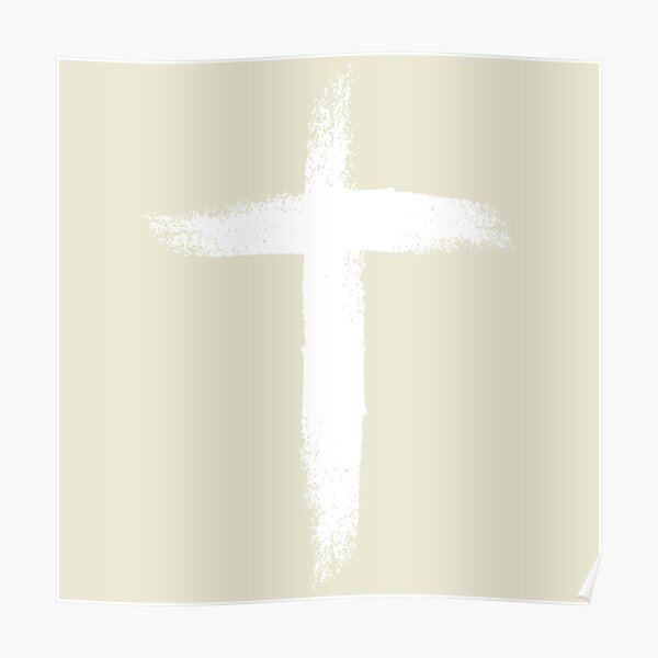 "White Painted Cross" Poster for Sale by MariamBrowne | Redbubble