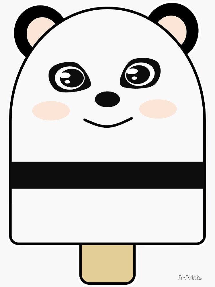 "Panda Ice Cream Popsicle" Sticker for Sale by R-Prints | Redbubble