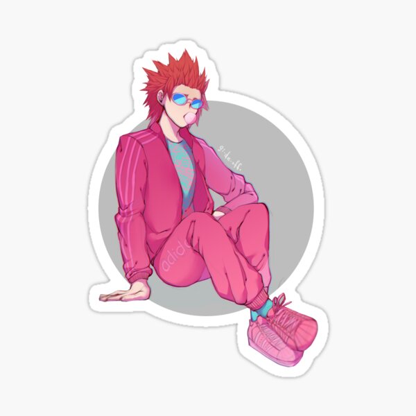 Kirishima Eijirou Pink Sticker By Gideoff Redbubble