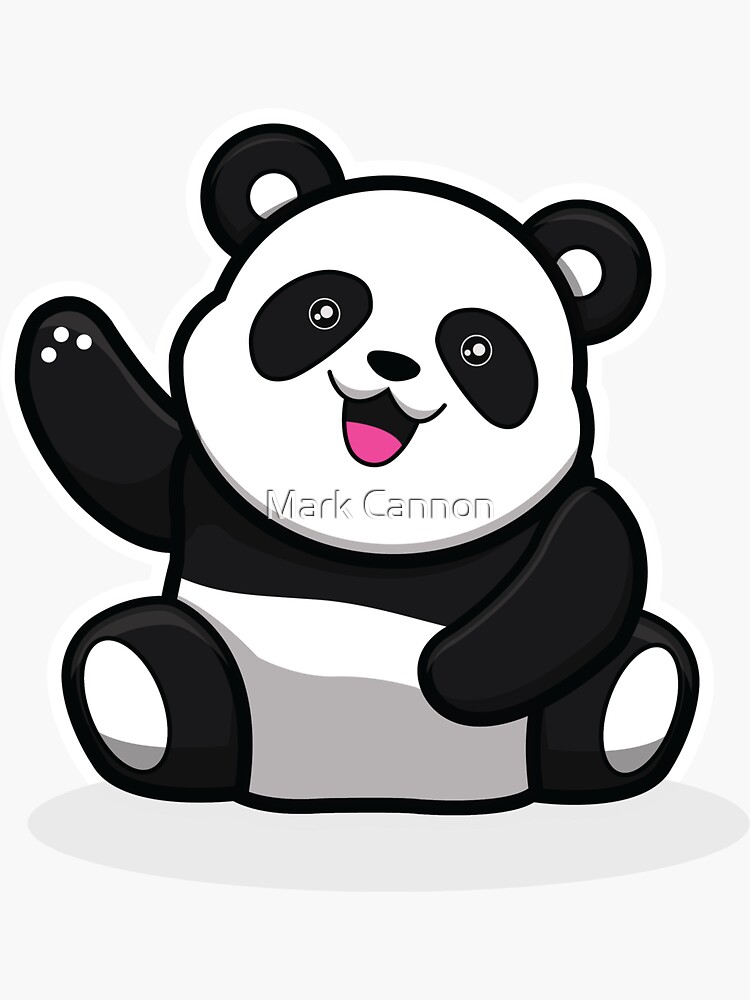 "Panda Bear Waving No Text" Sticker for Sale by KingKongBrody | Redbubble