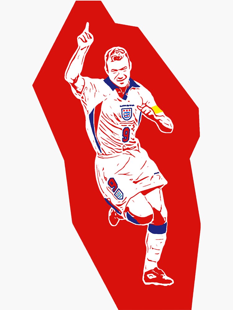 "Alan Shearer England 1998" Sticker for Sale by IrisAndSeb | Redbubble