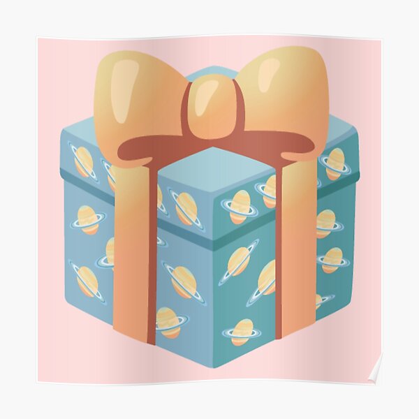 "Planet / Space Themed Gift Box Sticker" Poster for Sale by ...