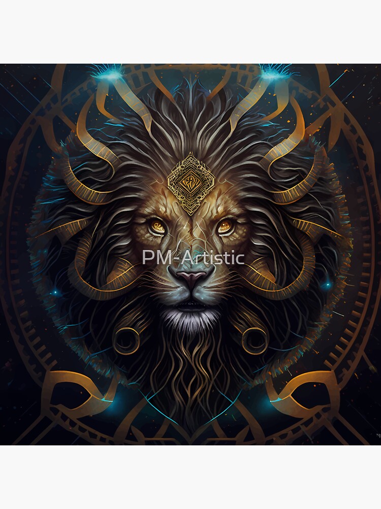 "Dark Fantasy Lion Version 1" Sticker for Sale by PM-Artistic | Redbubble