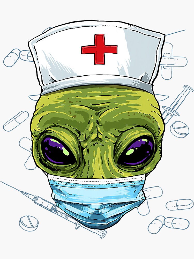 Pegatina «Alien Nurse Practitioner RN Graduación de la Escuela de ...