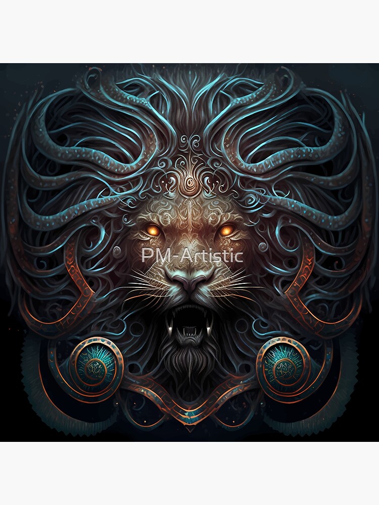 "Dark Fantasy Lion Version 3" Poster for Sale by PM-Artistic | Redbubble