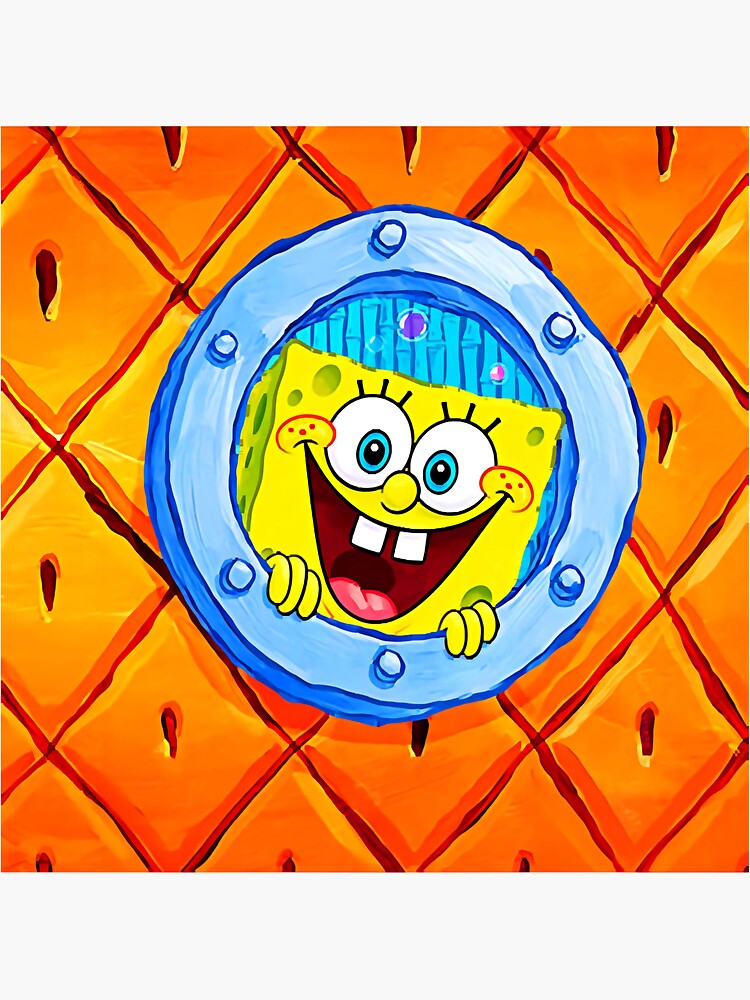 "Spongebob In Window" Sticker for Sale by CoolOldStyled | Redbubble