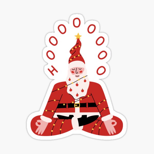 "Santa Claus meditating. Xmas flat print. Ho-ho-ho" Sticker for Sale by ...