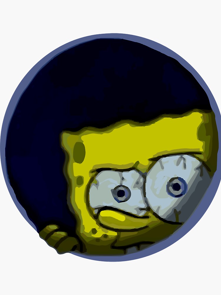 "Spongebob peeking out of window" Sticker for Sale by CoolOldStyled ...