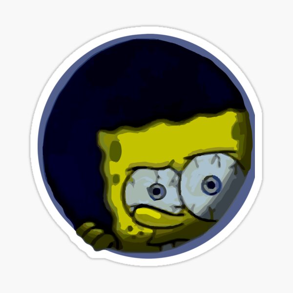 "Spongebob peeking out of window" Sticker for Sale by CoolOldStyled ...