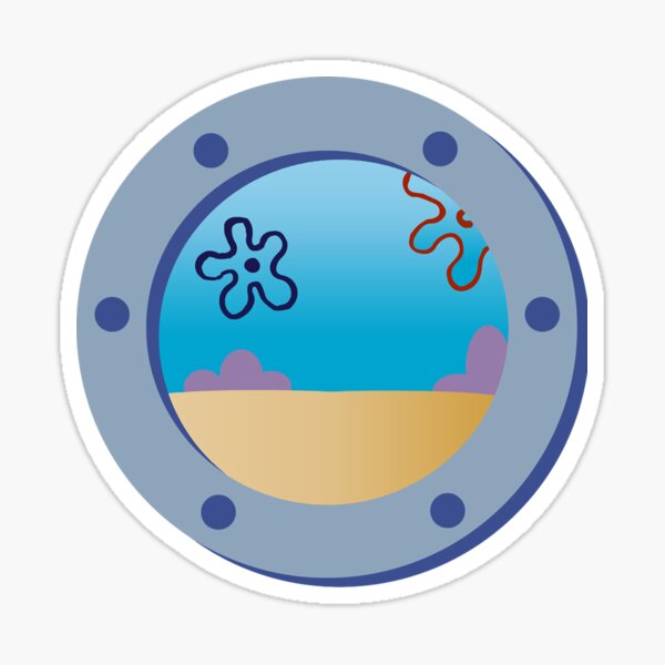 "spongebob window with landscape" Sticker for Sale by CoolOldStyled ...