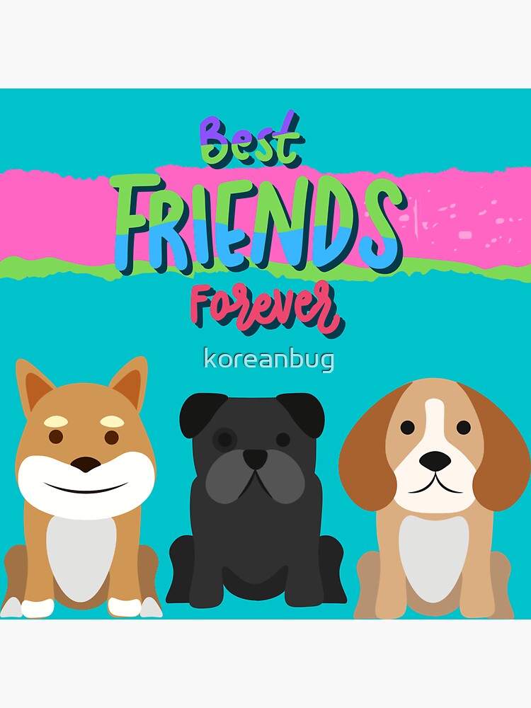 "BESTIES" Sticker for Sale by koreanbug | Redbubble