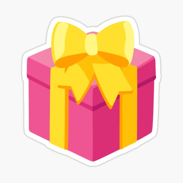 "Pink Box with Yellow/Gold Ribbon Sticker" Sticker for Sale by ...