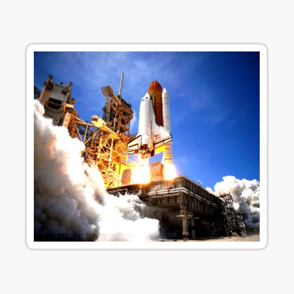 "SPACE SHUTTLE LAUNCH" Sticker for Sale by IMPACTEES | Redbubble