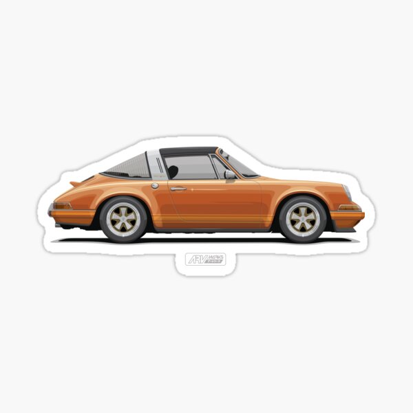 "Singer 911 Targa Orange" Sticker for Sale by ARVwerks | Redbubble