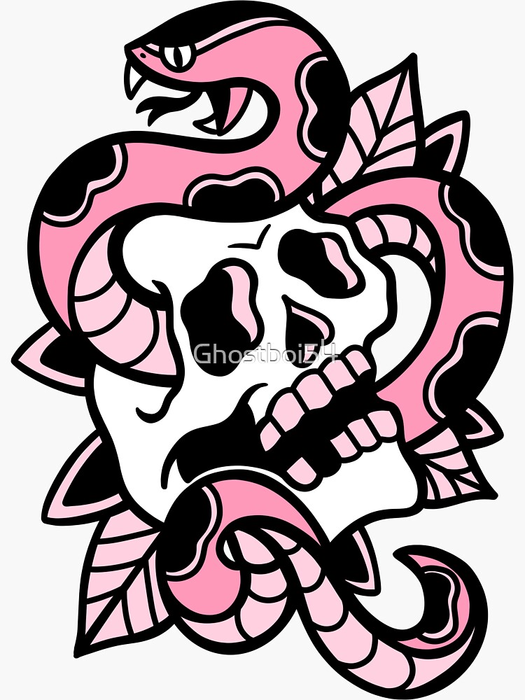 "American traditional Skull" Sticker for Sale by Ghostboi54 | Redbubble