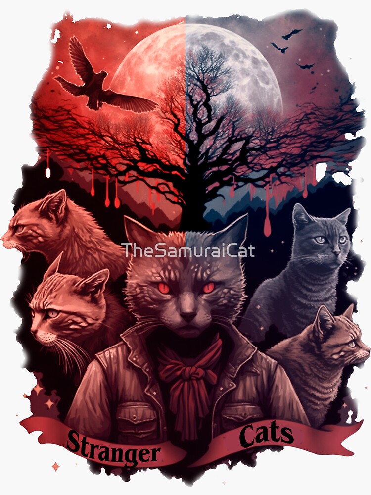 "Stranger Cats" Sticker for Sale by TheSamuraiCat | Redbubble
