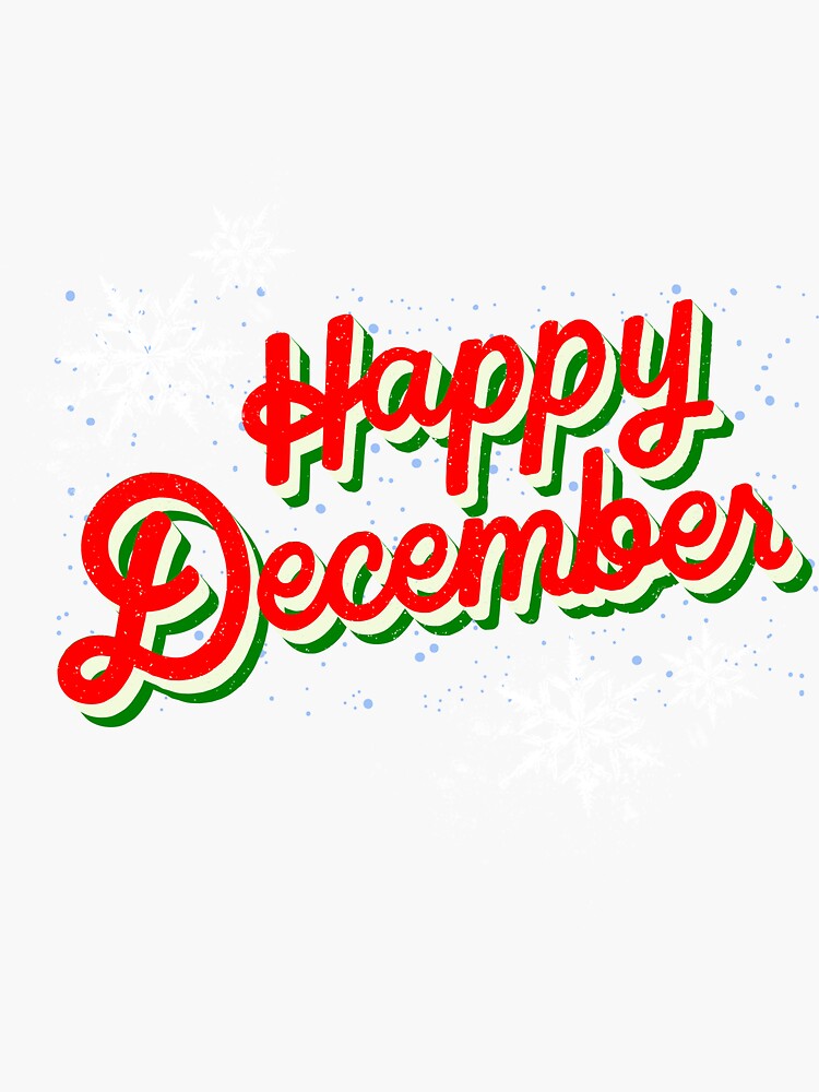 "Happy December month design" Sticker for Sale by januwk | Redbubble