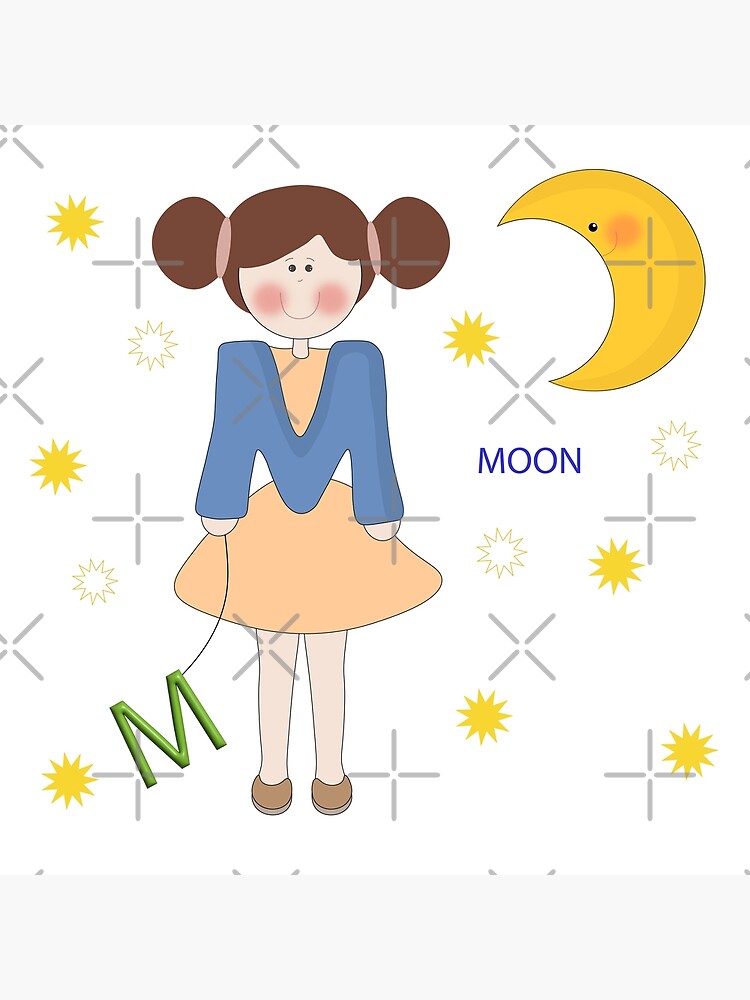 "Letter M and moon" Poster for Sale by SunGraphicArt | Redbubble