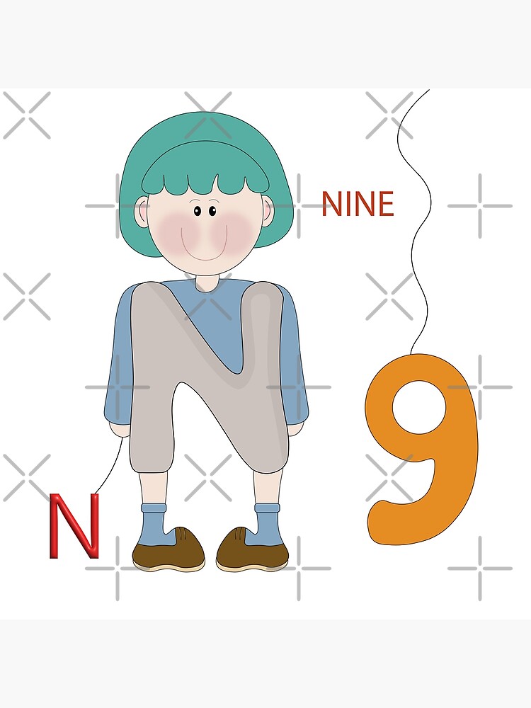 "Letter N and number nine" Poster for Sale by SunGraphicArt | Redbubble