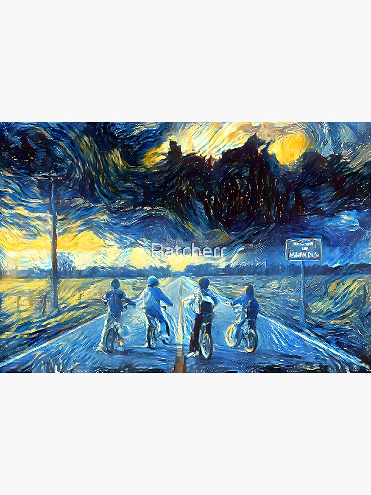 "Stranger Things Starry Night Van Gogh Style" Sticker for Sale by ...