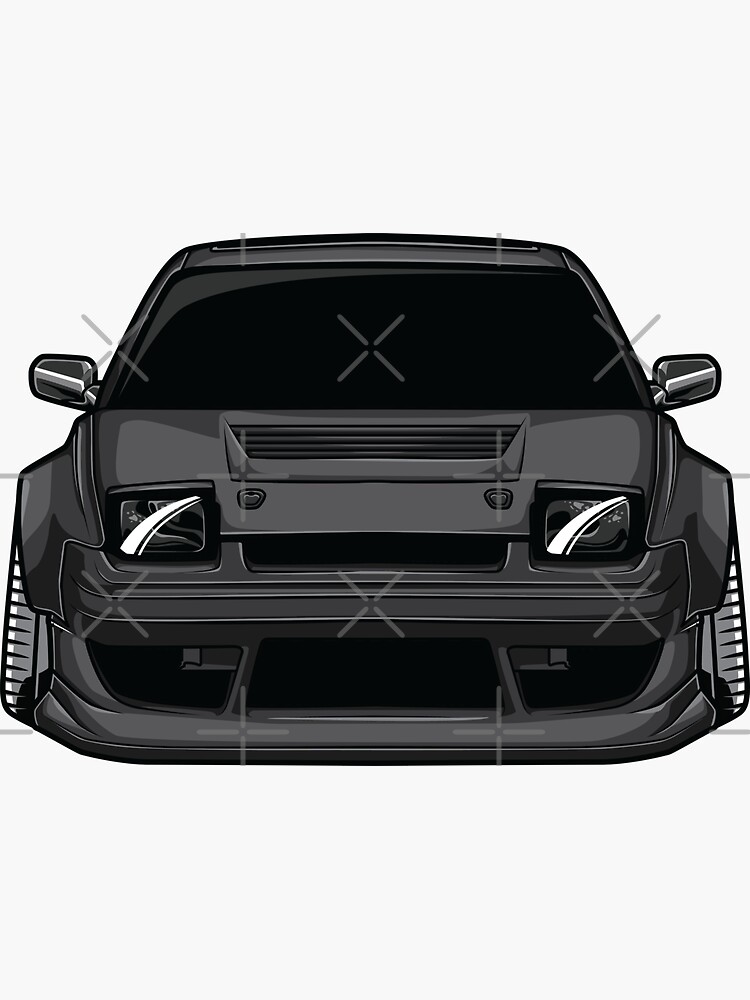 "Front 180sx (Black)" Sticker for Sale by pjrstudio | Redbubble