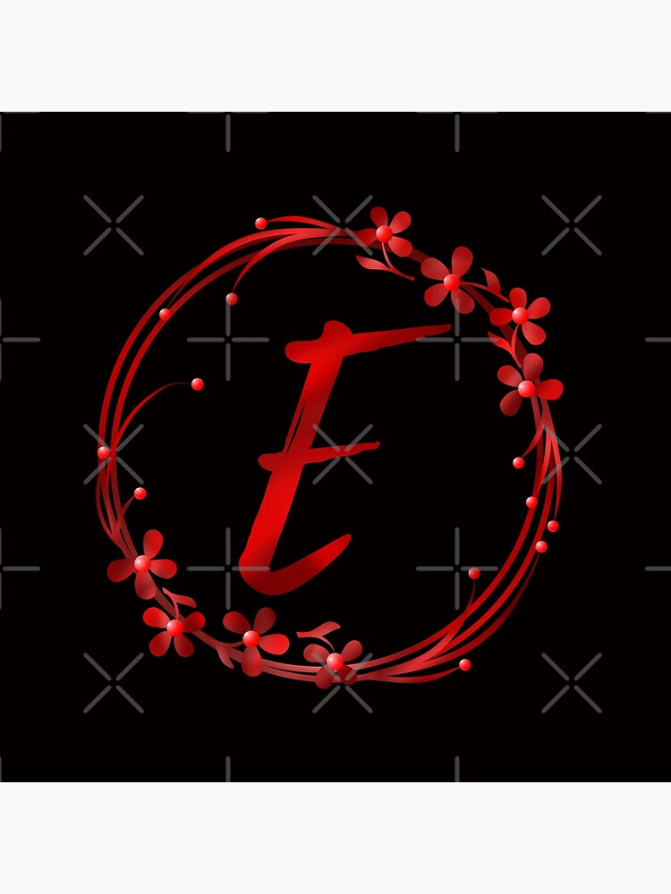 "E initial red flowers monogram - letter e / alphabet e" Poster for ...