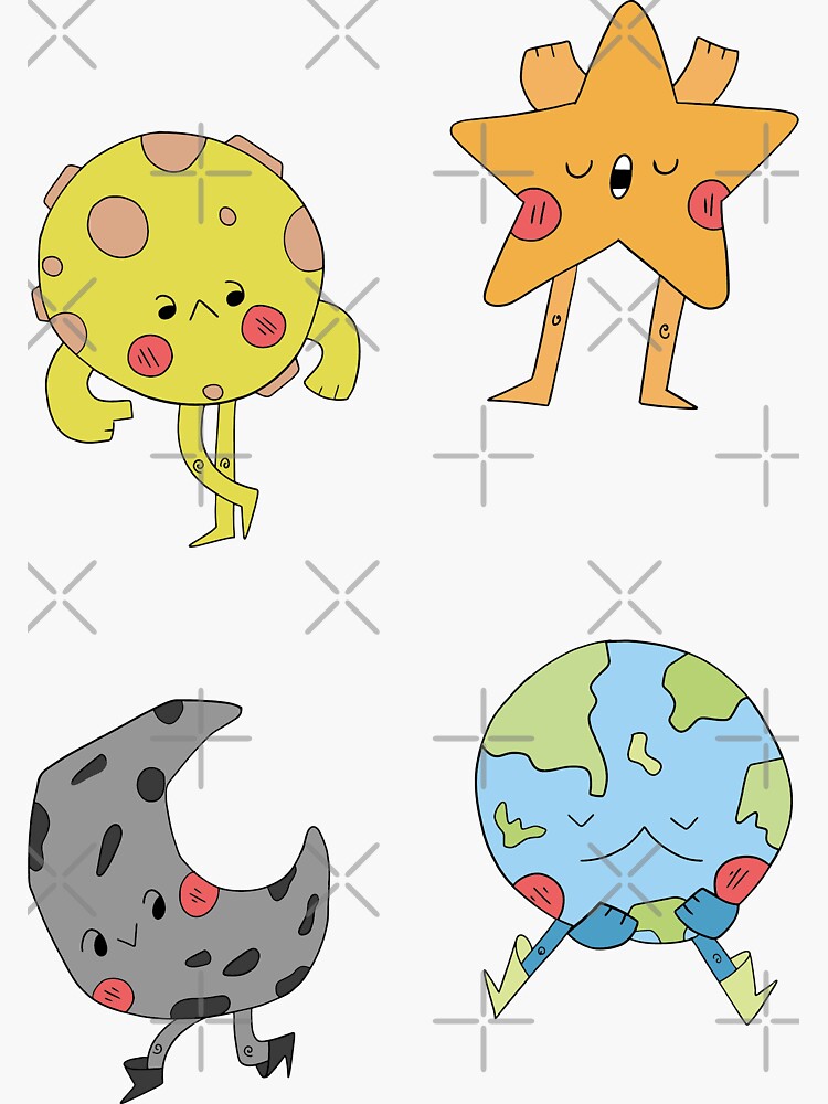 "Cute Planets and Star Pack, Solar Sysyem Pack" Sticker for Sale by ...