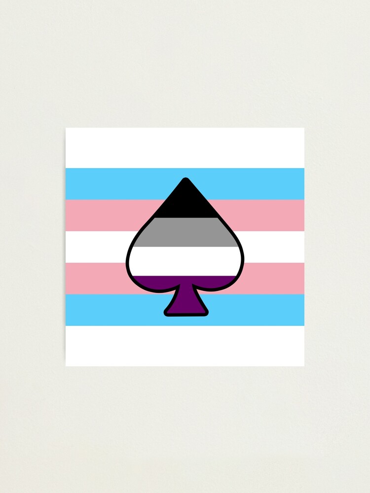 "Asexual and trans pride flag with ace of spades" Photographic Print ...