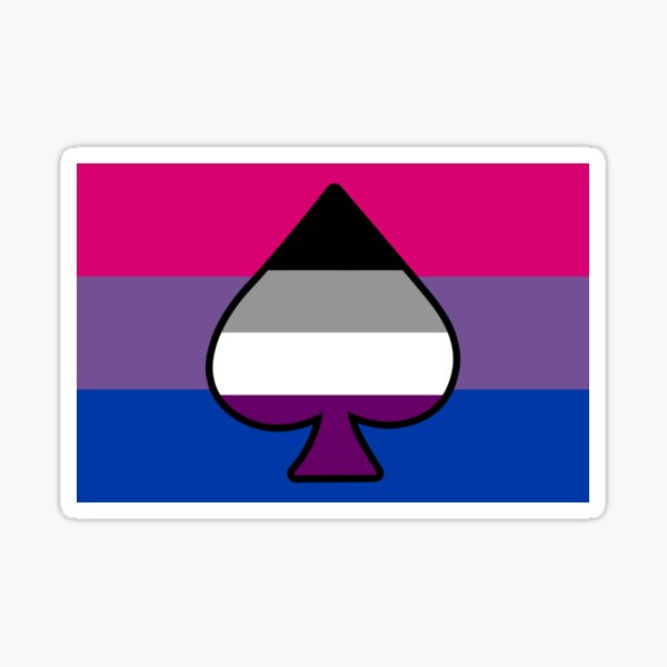 "Asexual and bisexual pride flag with ace of spades" Sticker for Sale ...