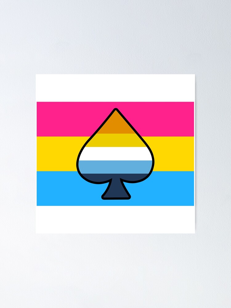 "Aroace and pansexual pride flag with ace of spades" Poster for Sale by ...