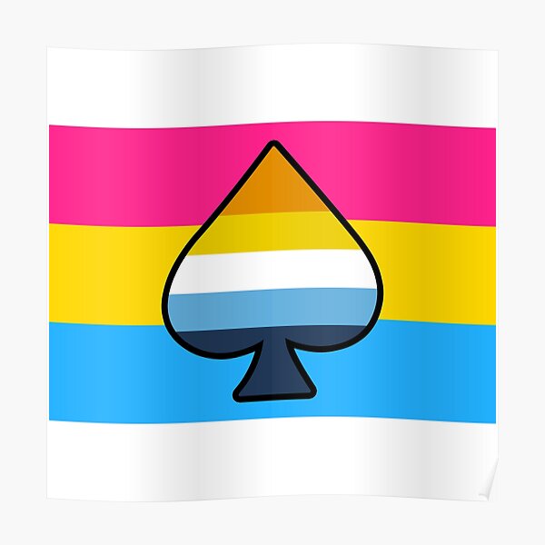 "Aroace and pansexual pride flag with ace of spades" Poster for Sale by ...