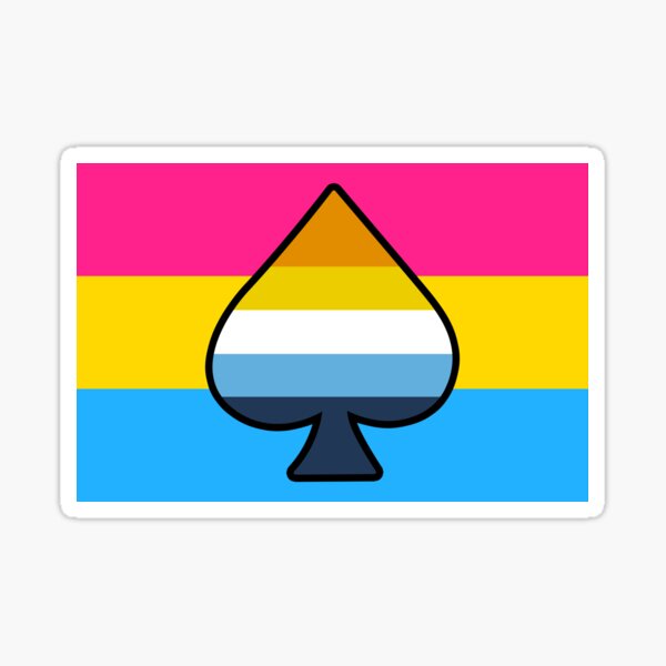 "Aroace and pansexual pride flag with ace of spades" Sticker for Sale ...