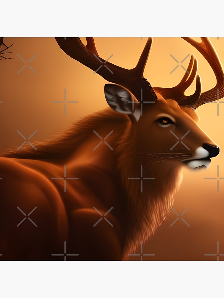 "Fantasy Lion Deer Hybrid" Sticker for Sale by ZenEverAI | Redbubble