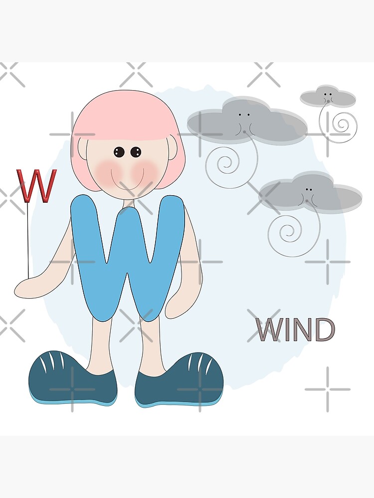 "Letter W with clouds and wind" Poster for Sale by SunGraphicArt ...